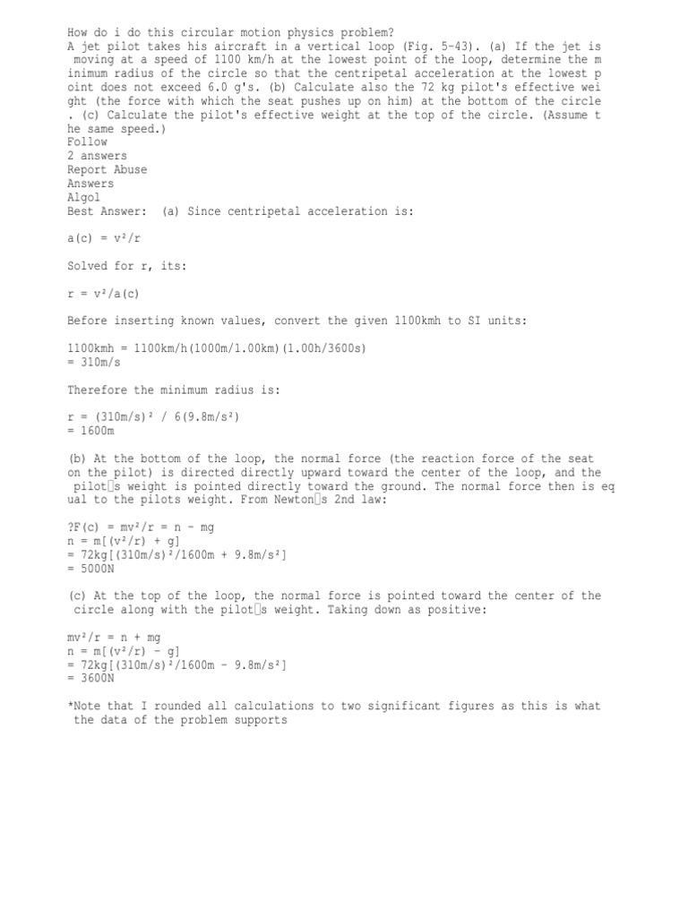 A Jet Pilot Takes His Aircraft in A Vertical Loop | PDF