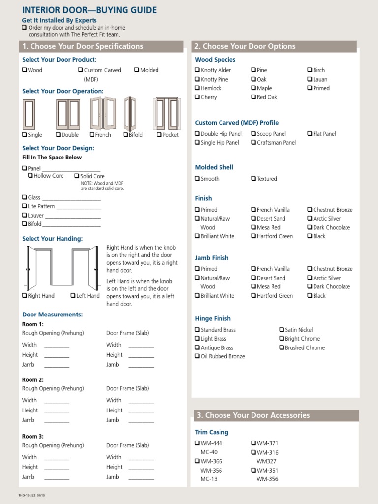 Interior Door Worksheet | PDF | Home & Garden
