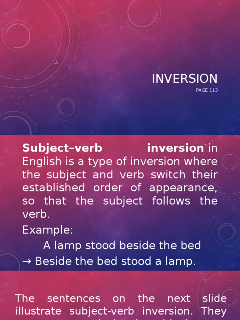 Inversion | PDF | Subject (Grammar) | Rules