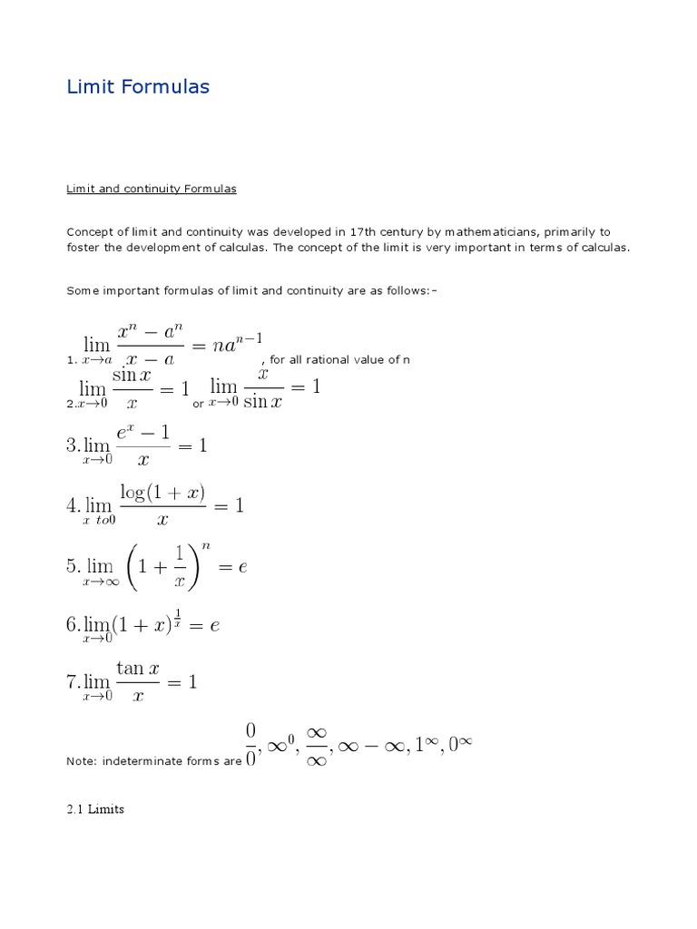 Limit and Continuity | PDF