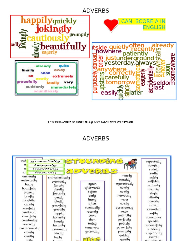 Adverbs: I Can Score A in English | PDF | Cooking, Food & Wine ...