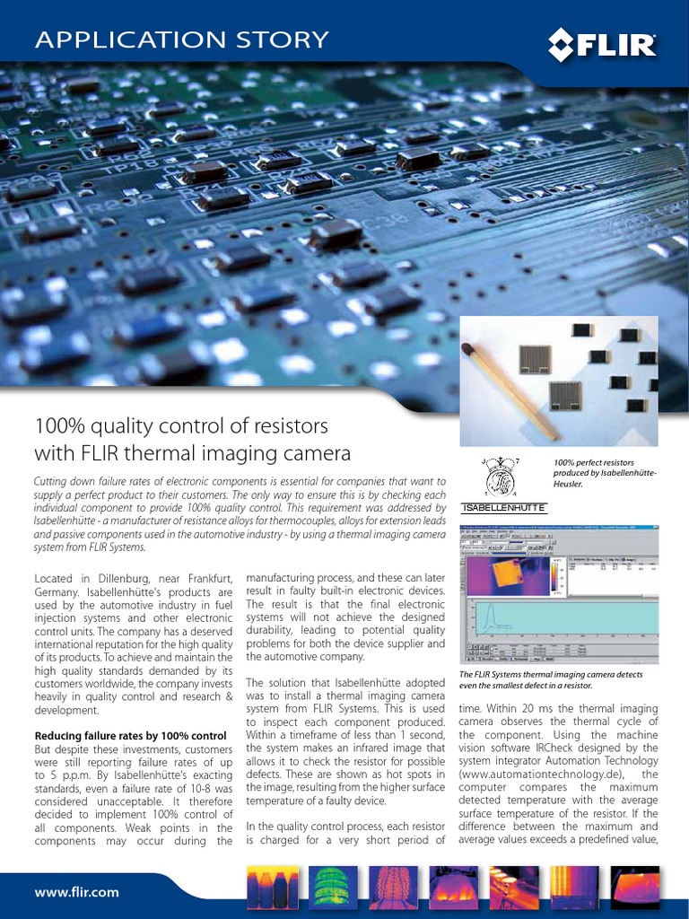 Application Story: 100% Quality Control of Resistors With FLIR Thermal Imaging Camera | PDF ...