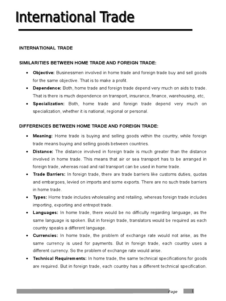 International Trade | PDF | Balance Of Payments | Current Account