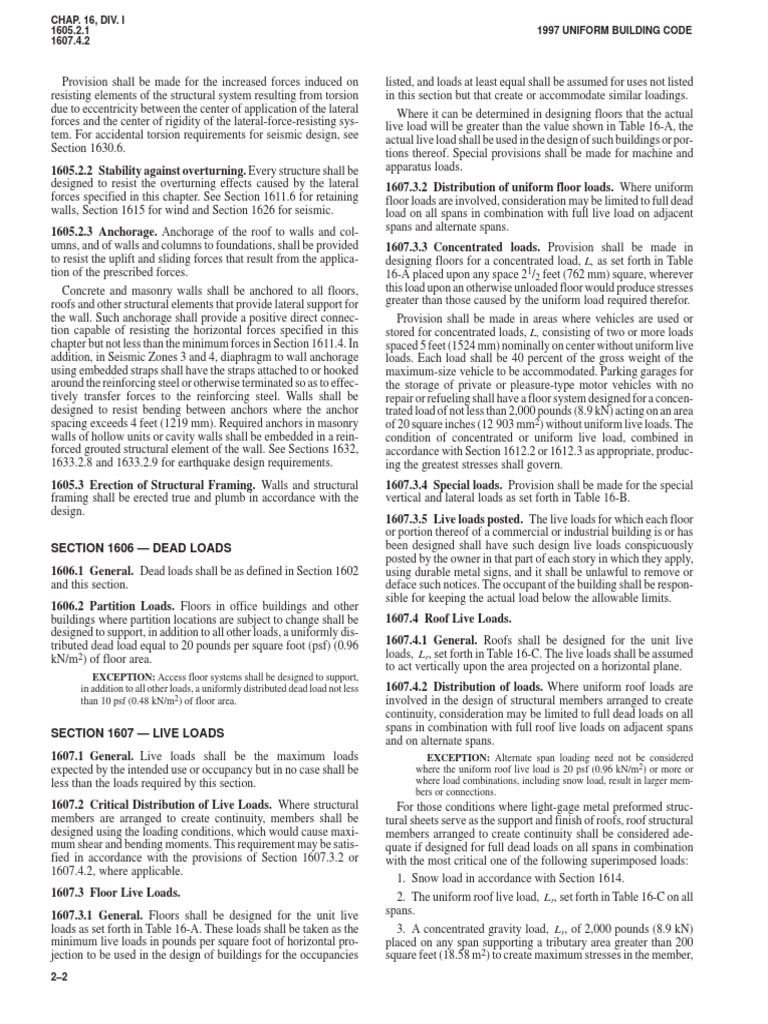 Live Loads | PDF | Wall | Framing (Construction)