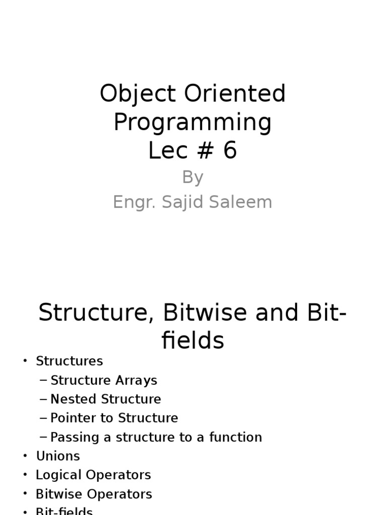 06 Structure Bitwise Bitfields | PDF | Data Type | Integer (Computer ...