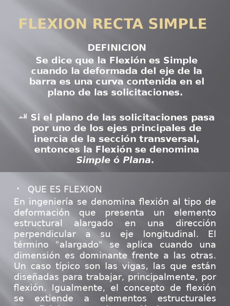 Flexion Recta Simple | PDF | Doblar | Ciencia de los materiales