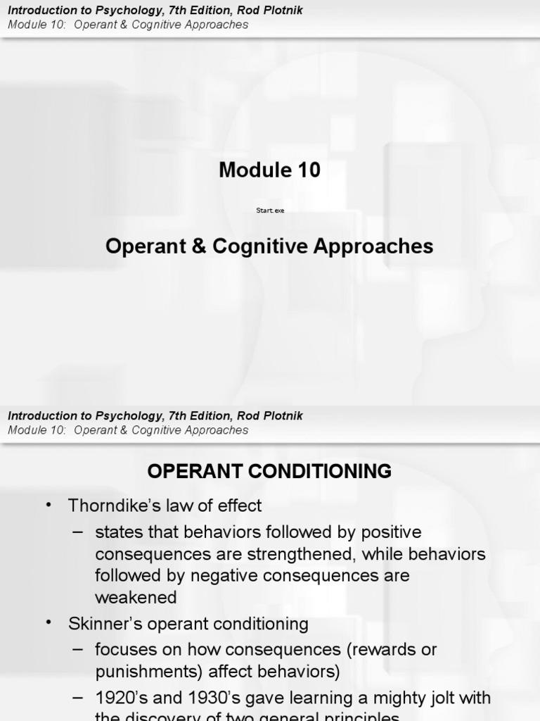 Module 10 Operant and Cognitive Approaches | PDF | Reinforcement ...