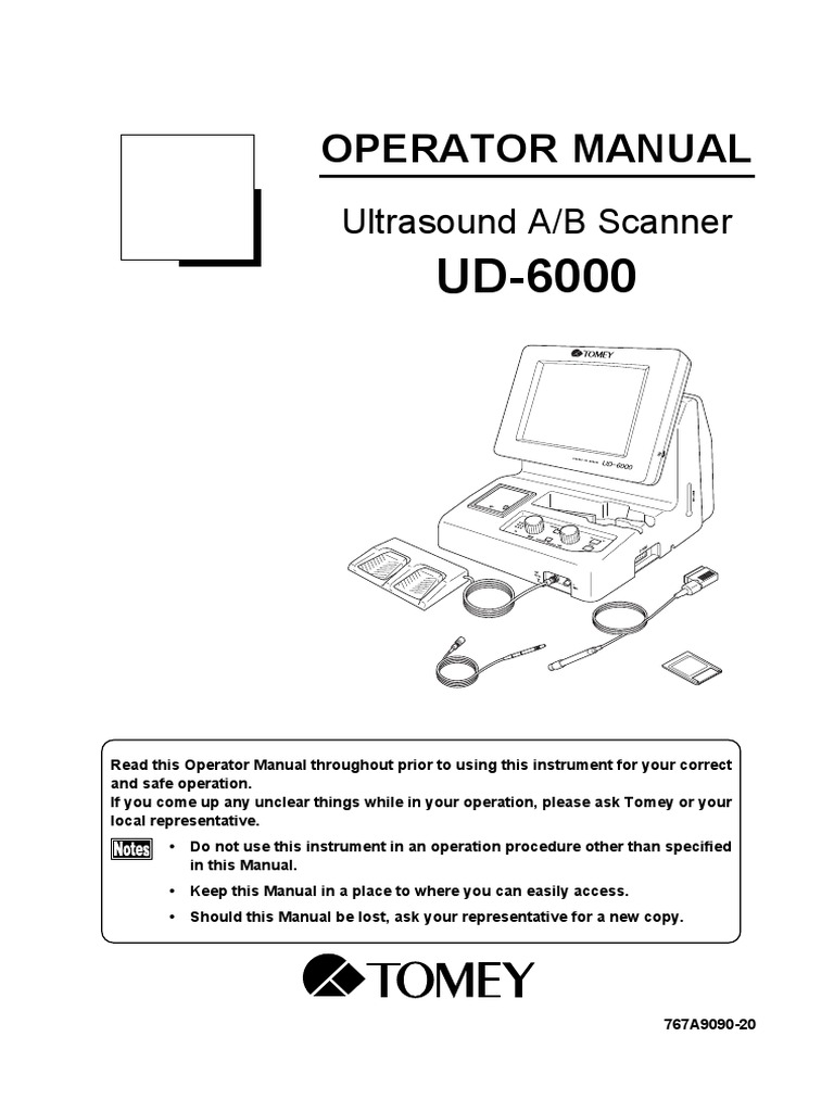 Ultrasound Scanner TOMEY UD-6000 User Manual | PDF | Electrical ...