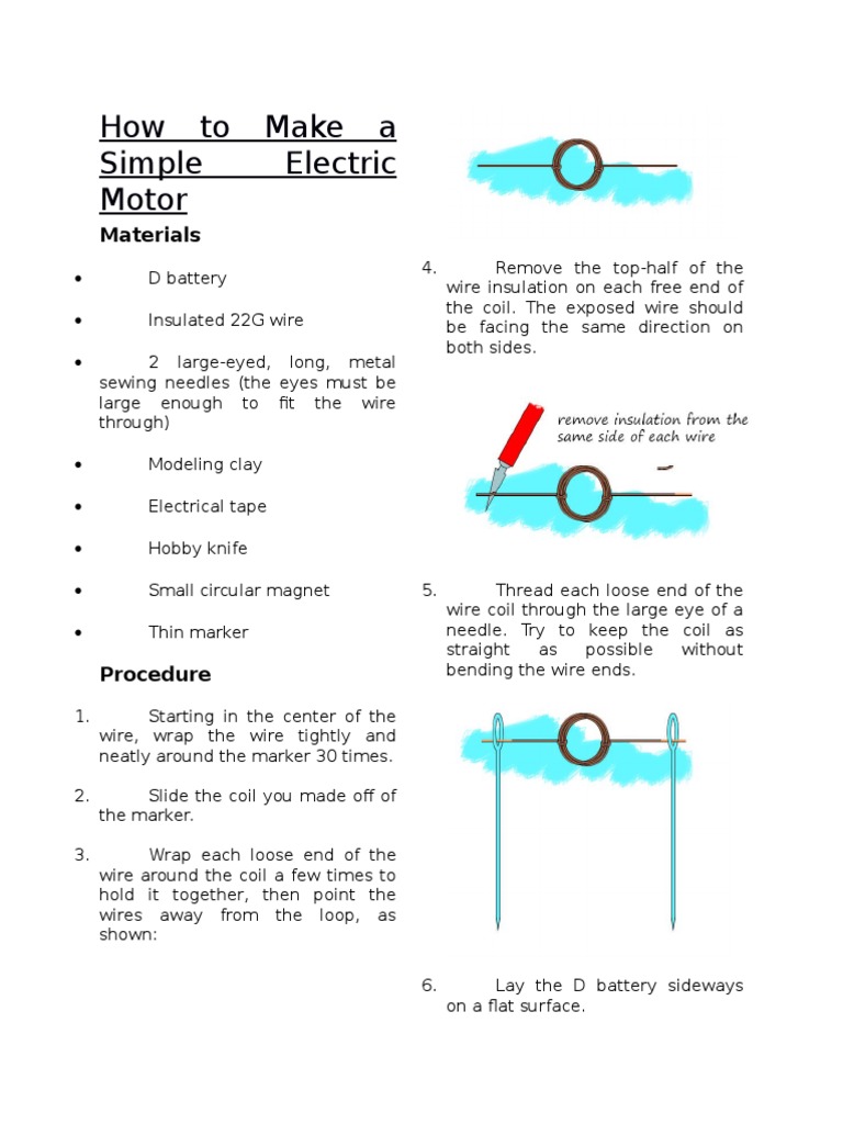 How To Make A Simple Electric Motor | PDF