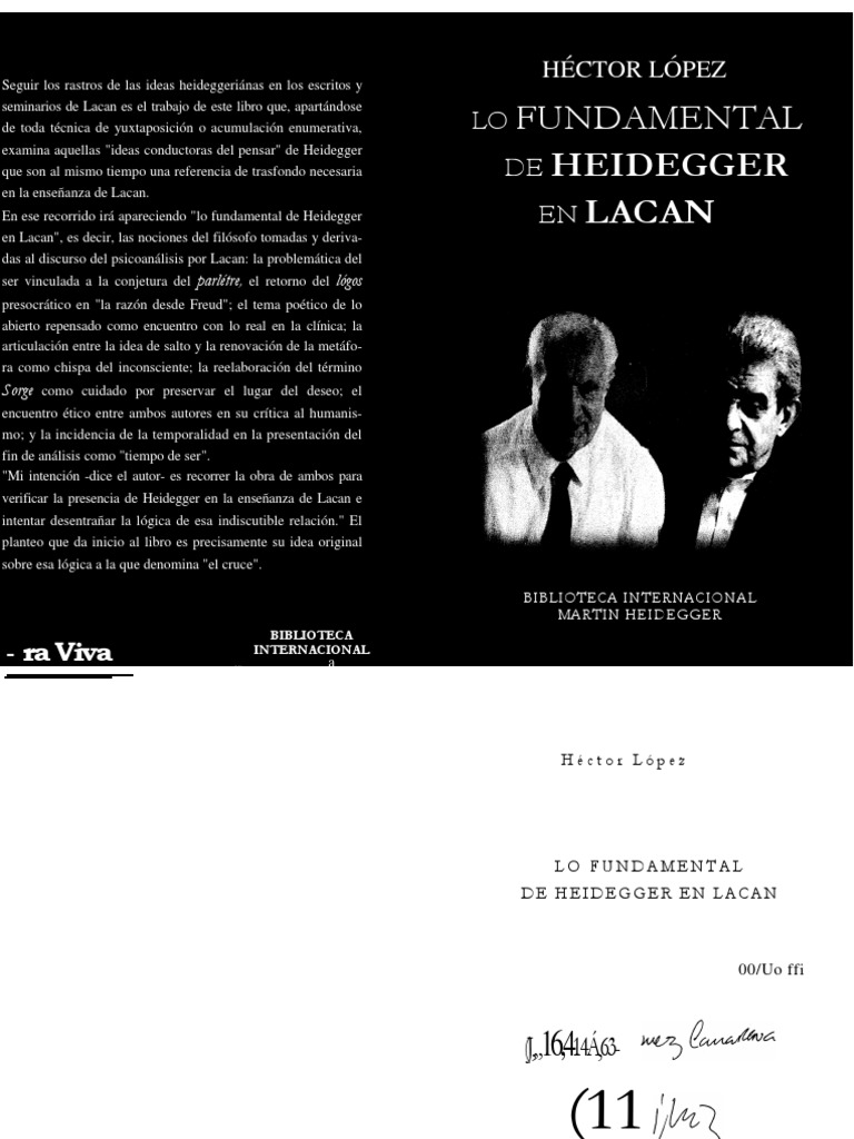 Lo Fundamental de Heidegger en Lacan | Jacques Lacan | Martin Heidegger
