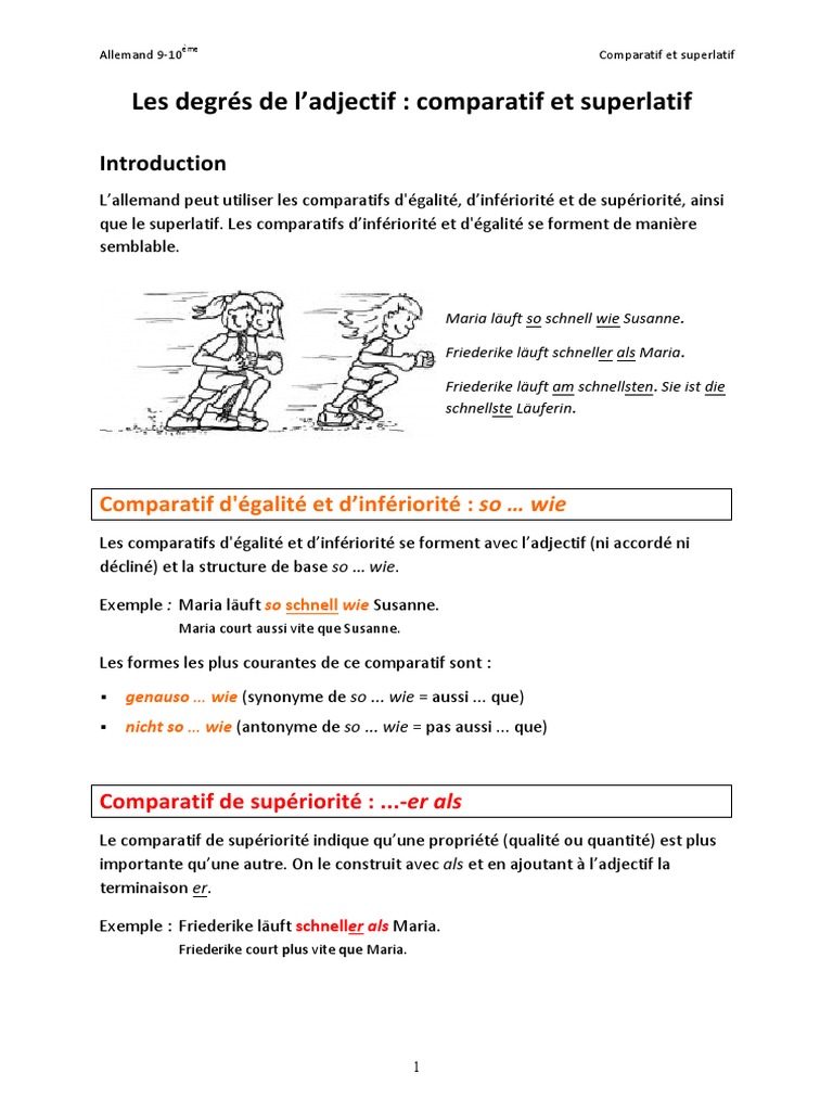 Comparatif et superlatif en allemand | PDF | Analogie | Linguistiques ...