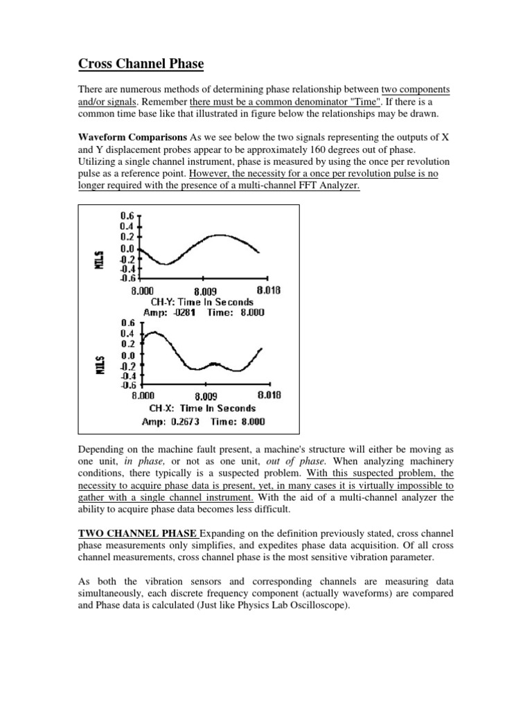 Cross Channel Phase Analysis Guide | PDF | Phase (Waves) | Bearing ...