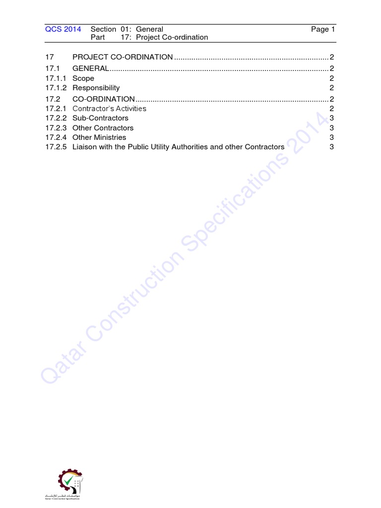 01-17 QCS 2014 | PDF | General Contractor | Specification (Technical Standard)