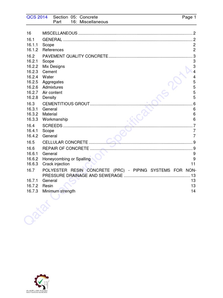 05-15 QCS 2014 | PDF | Mortar (Masonry) | Concrete