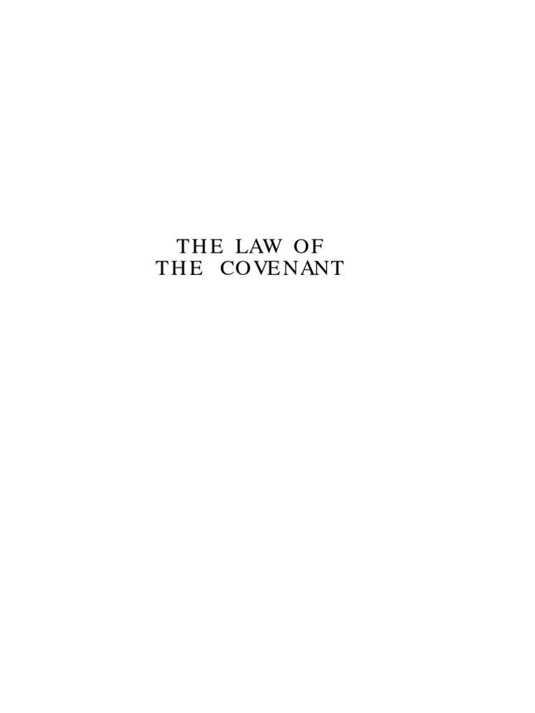 Law of The Covenant | Covenant Theology | Trinity