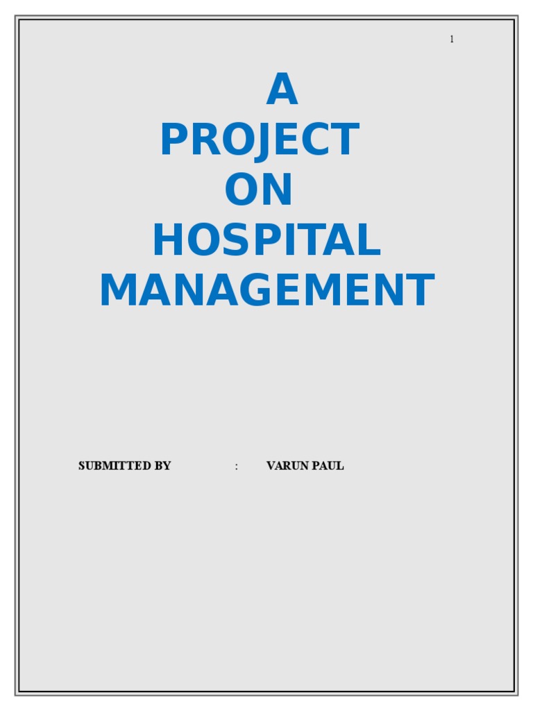 C Language Project On Hospital Management System | Download Free PDF ...