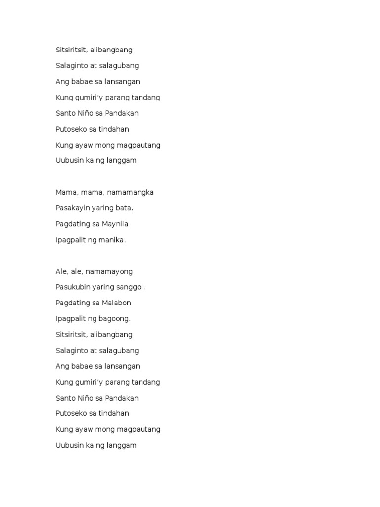 Sitsiritsit | PDF
