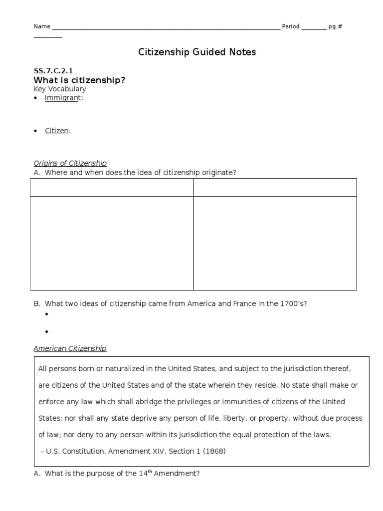 Understanding U.S. Citizenship Basics | PDF | Social Science