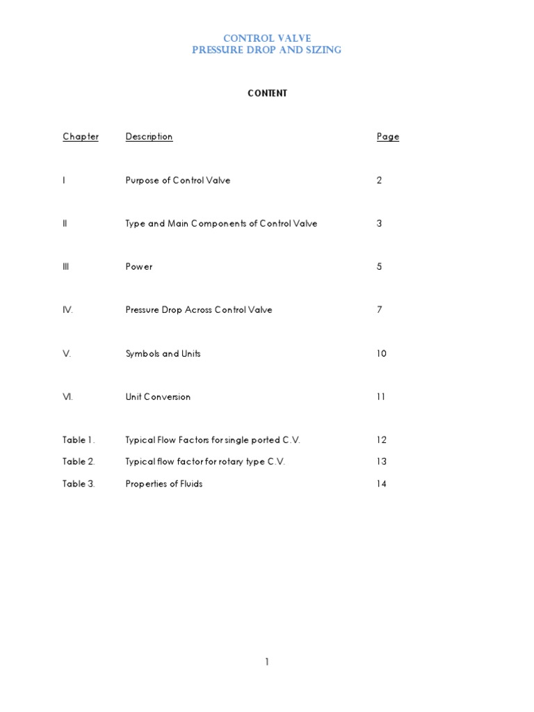 Control Valve Pressure Drop and Sizing: A Comprehensive Guide to ...
