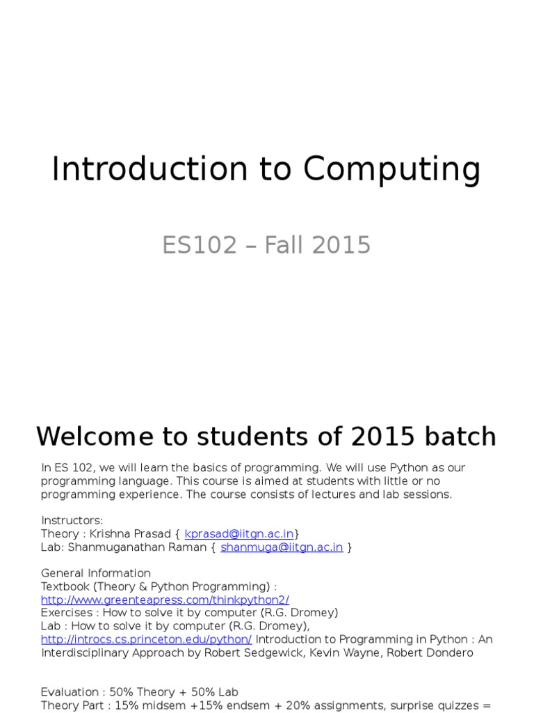 Python Programming Lecture 1 | PDF | Computer Program | Programming