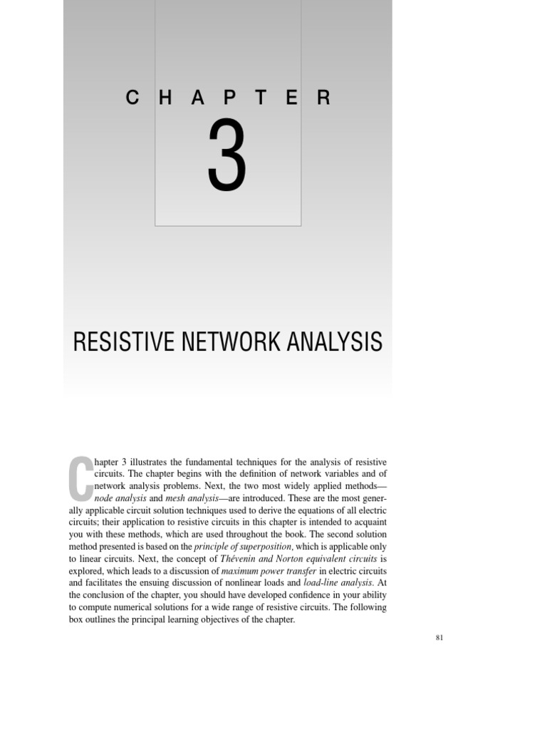 Resistive Network Analysis | PDF | Network Analysis (Electrical ... Resistive Network Analysis | PDF | Network Analysis (Electrical ...