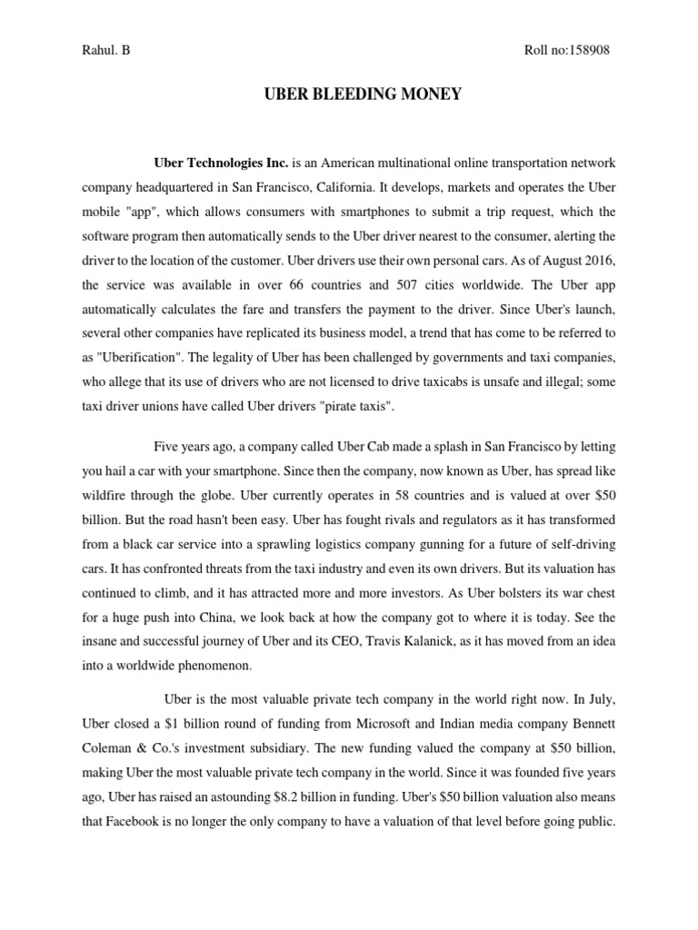 Uber Case Study 158908 | PDF | Uber (Company) | Lyft