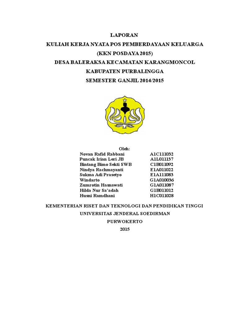 Sampul Dan Lembar Pengesahan LPJ KKN | PDF