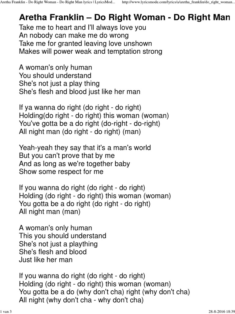 Do Right Woman Aretha – Aretha Franklin Songs – PMMQEN