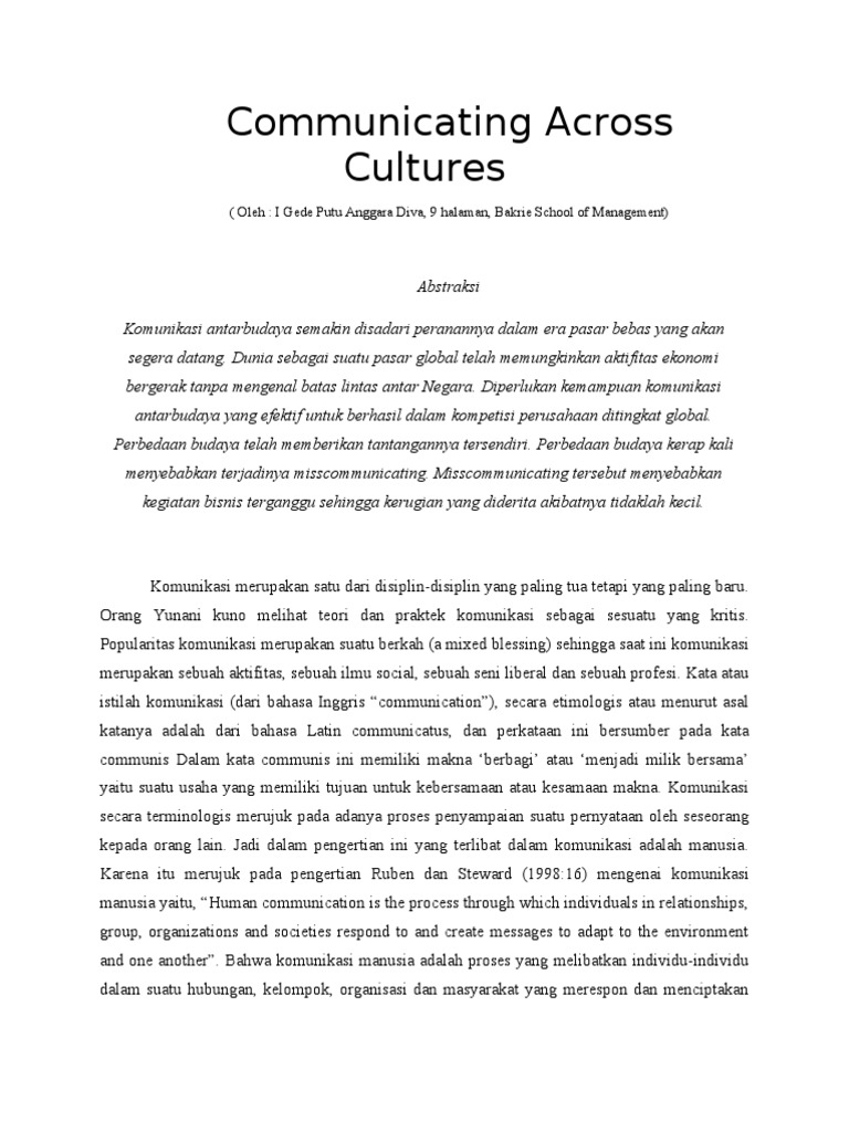 Communicating Across Cultures | PDF