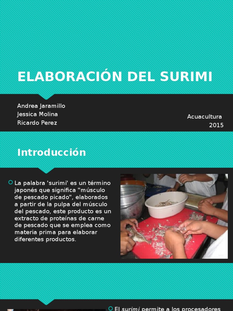 Elaboración Del Surimi | Pescado como alimento | Comida y bebida