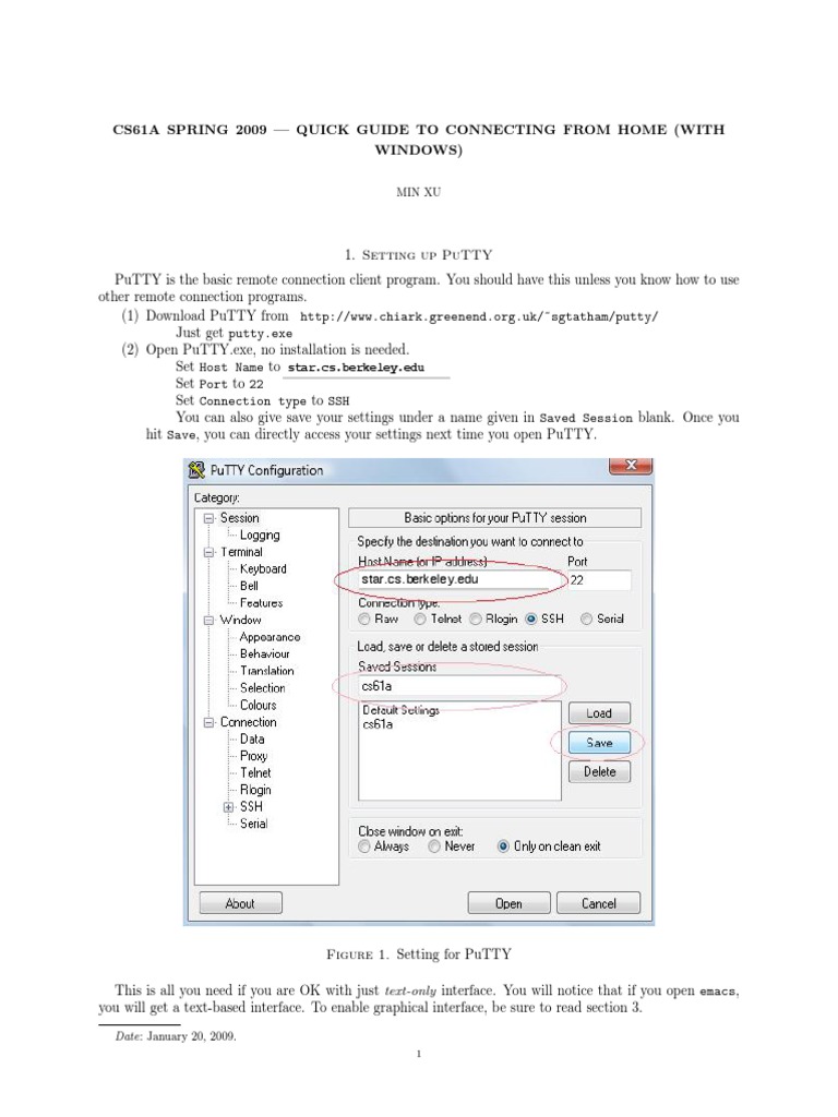 A Step-by-Step Guide to Configuring PuTTY, WinSCP, and XMing for Remote Access to CS61A ...