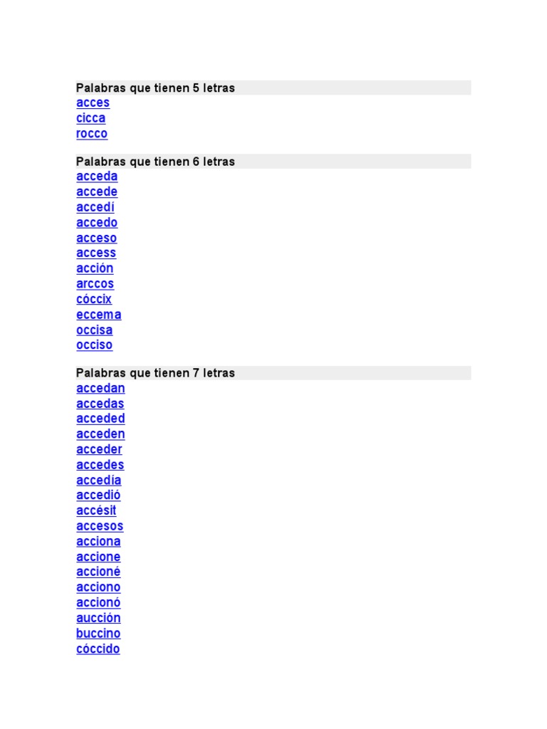 Palabras Que Tienen 5 Letras | PDF | Naturaleza