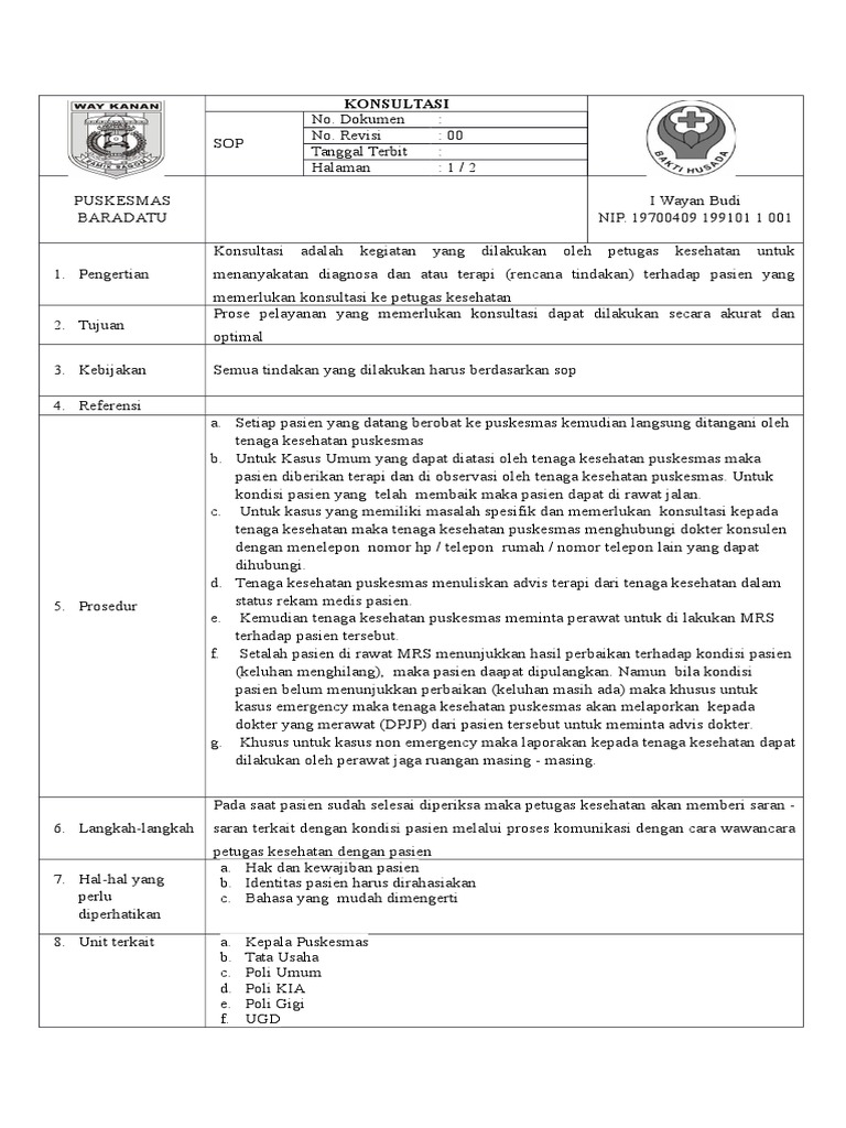 Sop Konsultasi | PDF