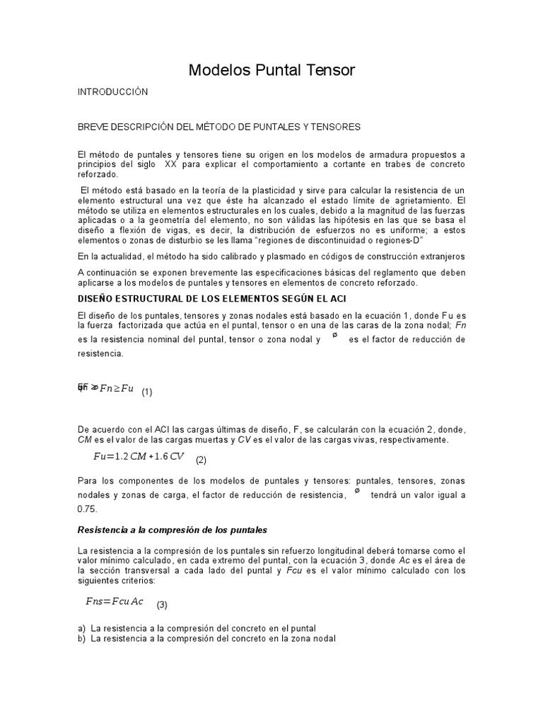 Modelos Puntal Tensor | PDF | Concreto reforzado | Hormigón pretensado