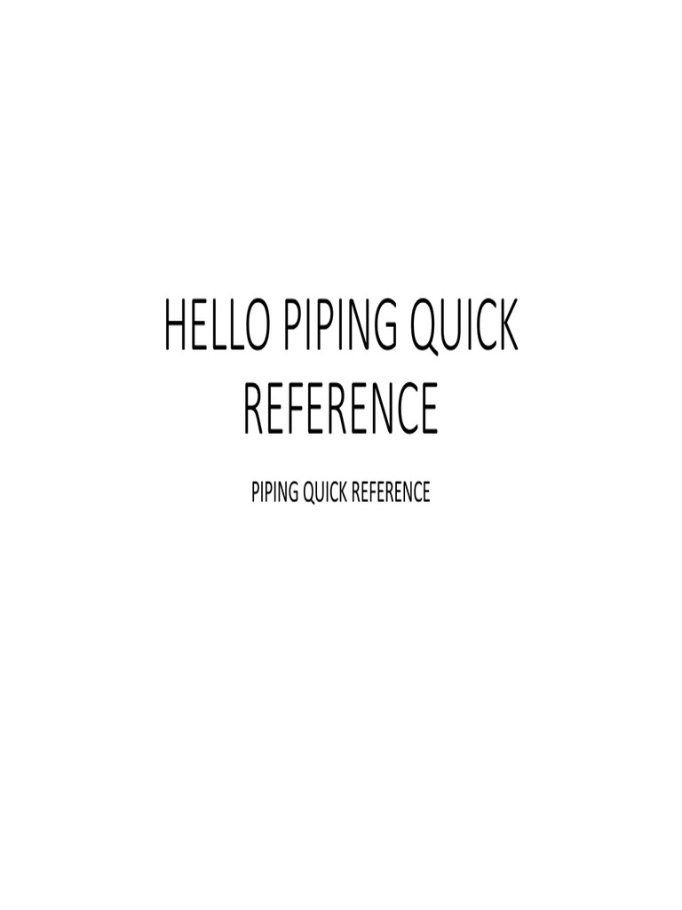 Piping Quick Reference PDF | PDF
