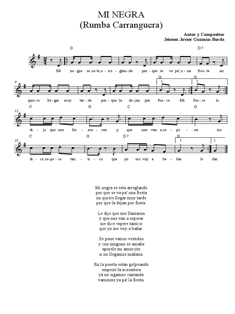 Mi Negra - Rumba Carranguera | PDF