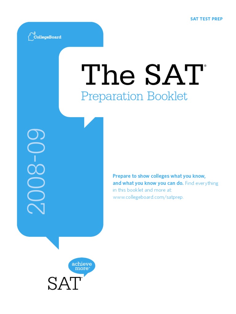 Sat Preparation Booklet | PDF | Sat | Advanced Placement