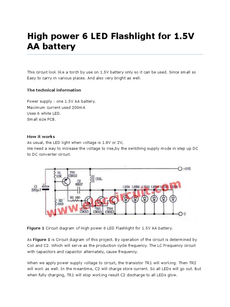 High Power 6 LED Flashlight | PDF | Electrical Network | Inductor