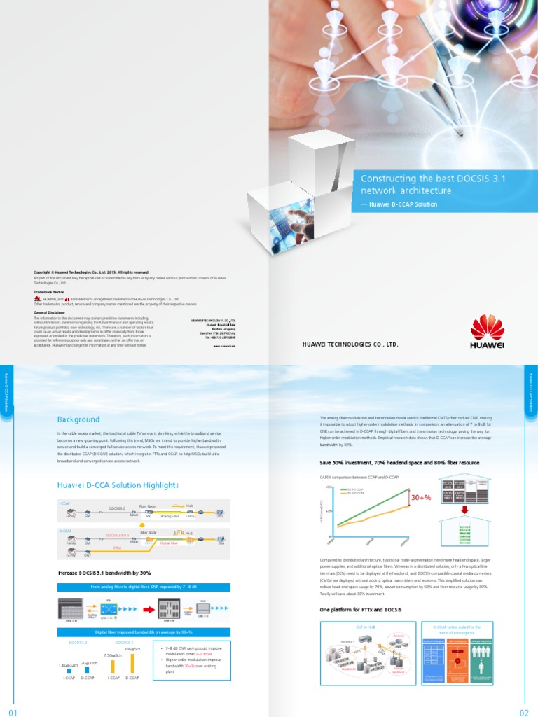 Huawei D-CCAP Solution Brochures | PDF | Fiber To The X | Networks