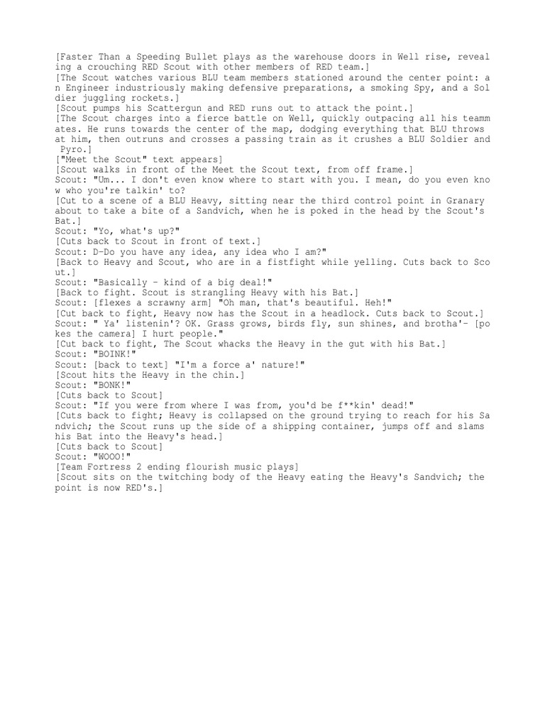 Meet The Scout Script | PDF