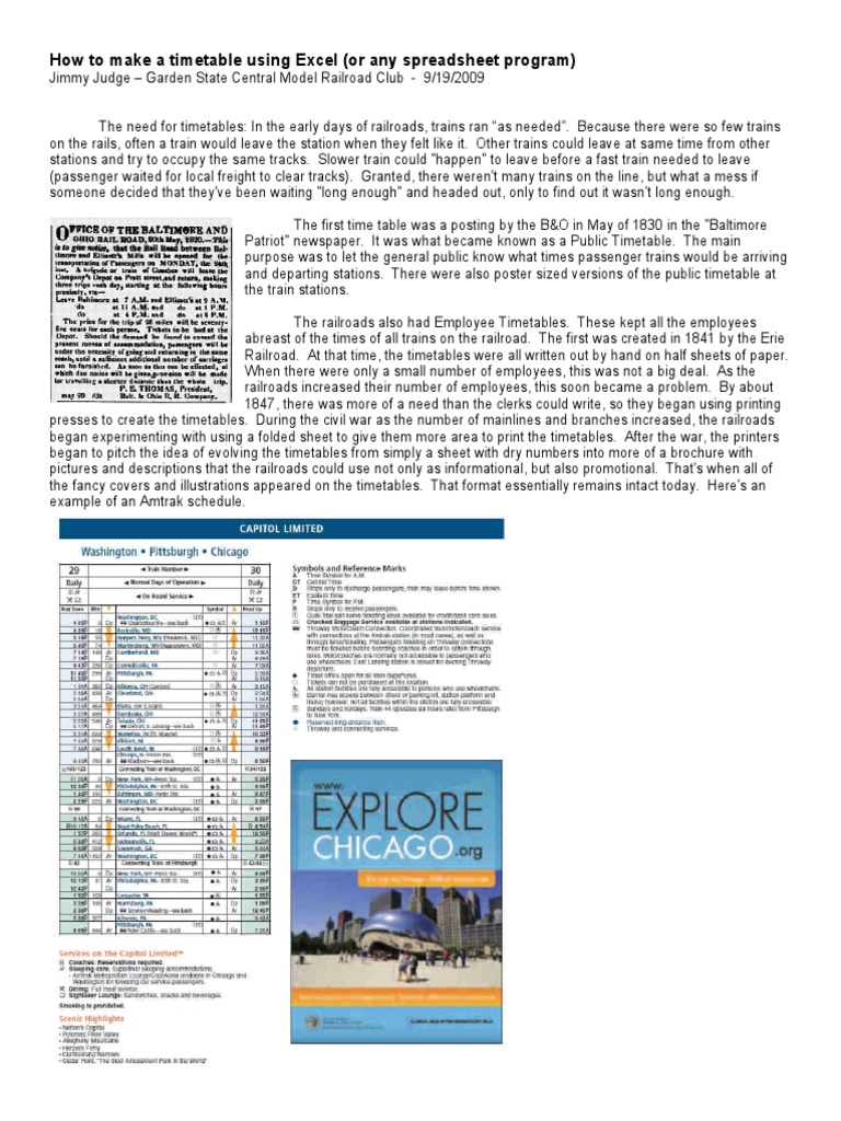 Creating a Train Timetable in Excel | PDF | Rail Transport | Train