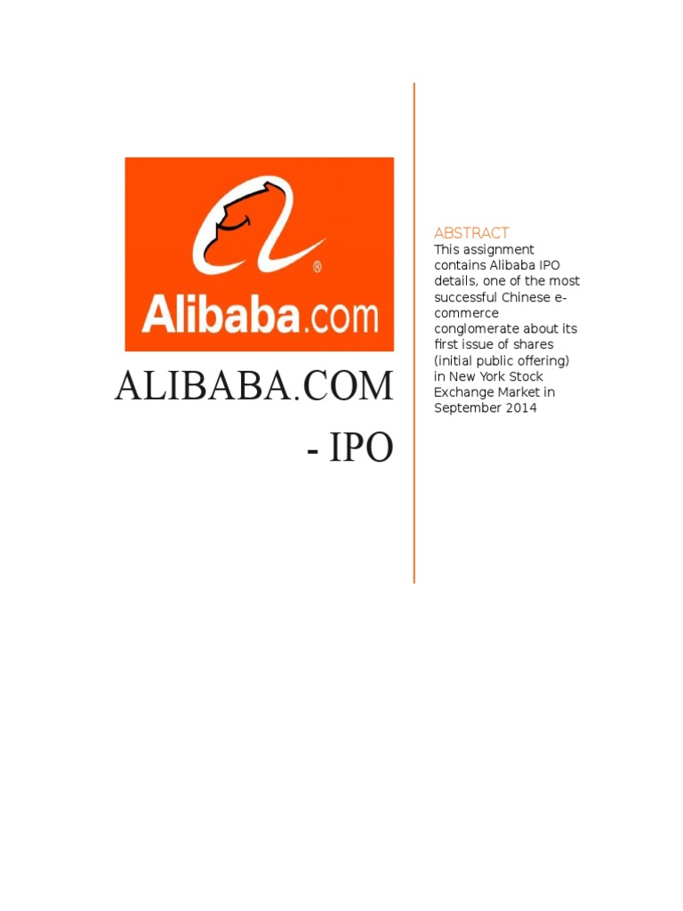 Alibaba IPO | PDF | Alibaba Group | Stock Market