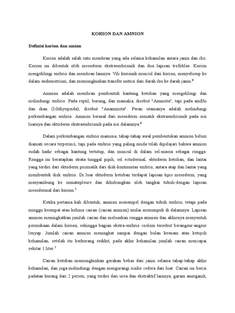 Anatomi Korion Amnion | PDF