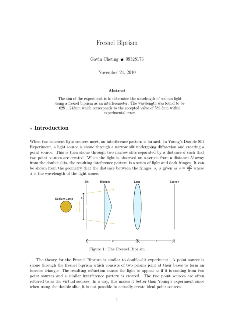 Fresnel PDF | PDF | Interference (Wave Propagation) | Wavelength