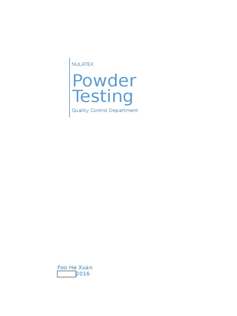 Powder Test | PDF | Condom | Experiment