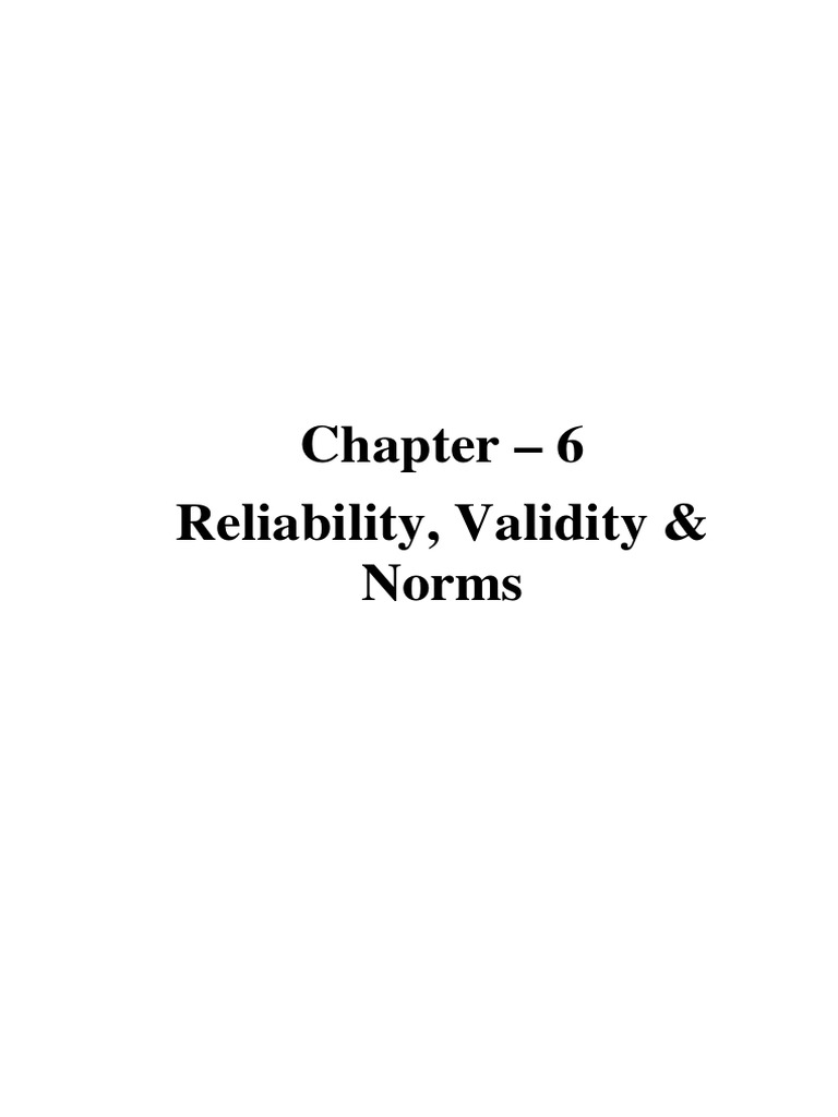 Reliability, Validity & Norms | PDF | Validity (Statistics) | Factor ...