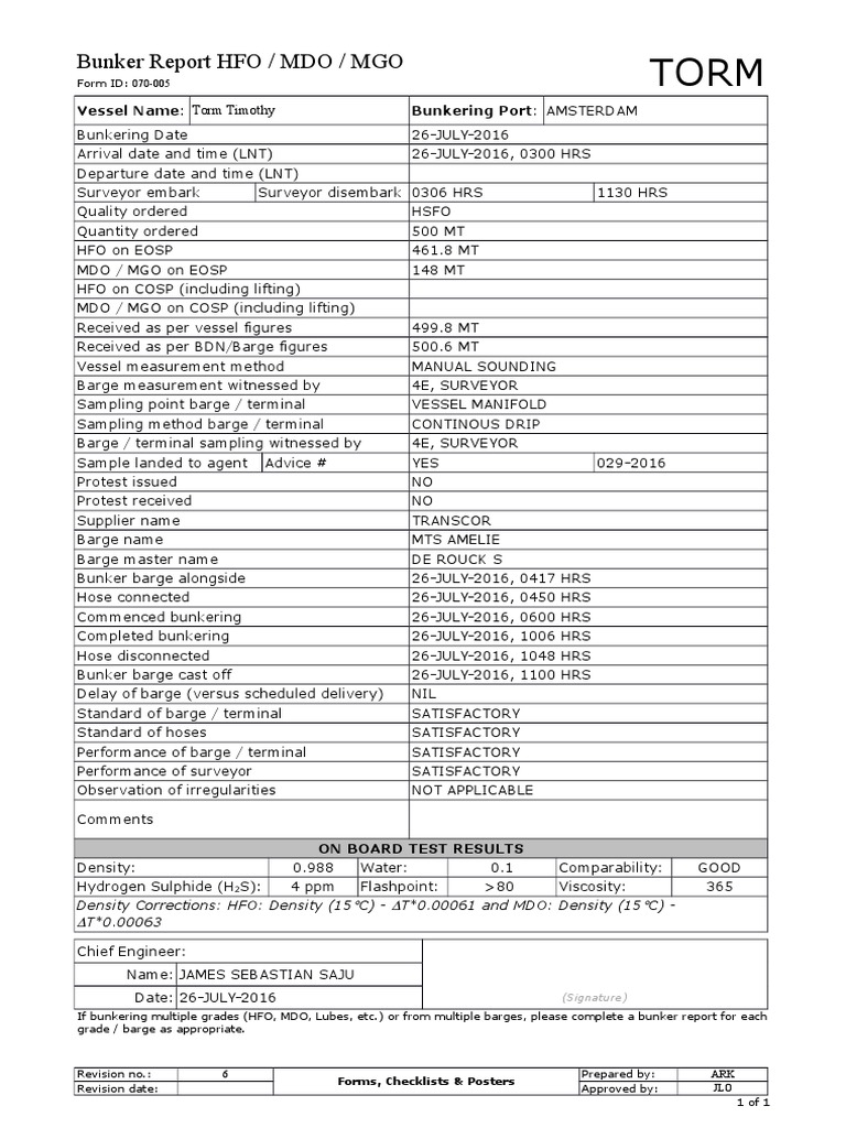 Hfo Bunker Report | PDF