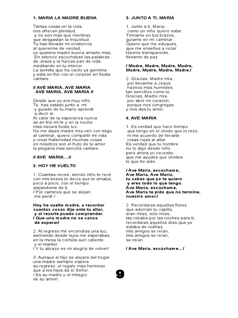 Cantos A Maria | PDF | Oración | María, madre de Jesús