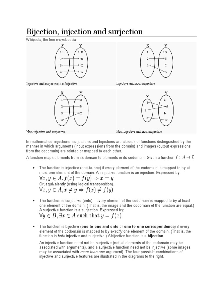 Bijection Injection And Surjection Pdf