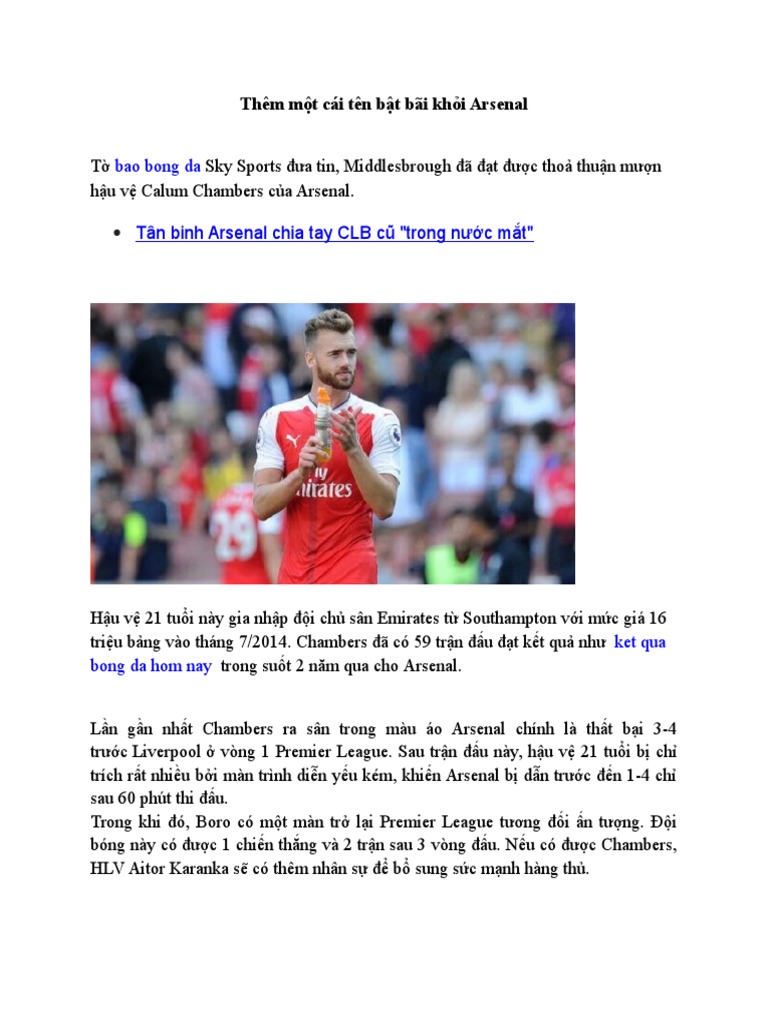 Them Mot Cai Ten Bat Bai Khoi Arsenal | PDF